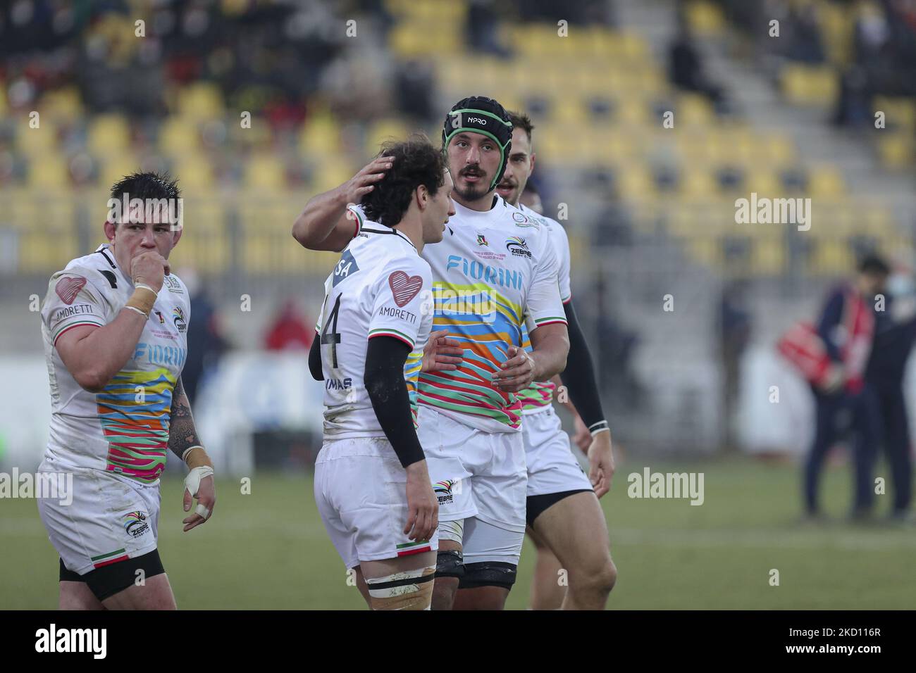 Giovanni Dâ€™Onofrio (Zebre) celebrated for the try during the Rugby ...