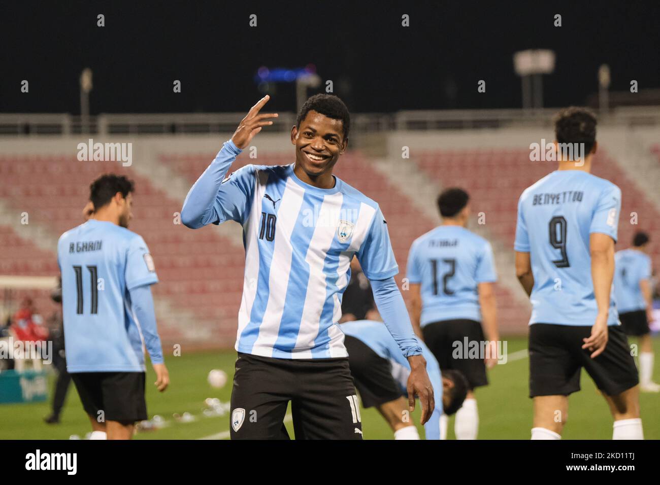 Gelson Dala (10) of Al Wakrah celebrates his goal in the QNB Stars ...