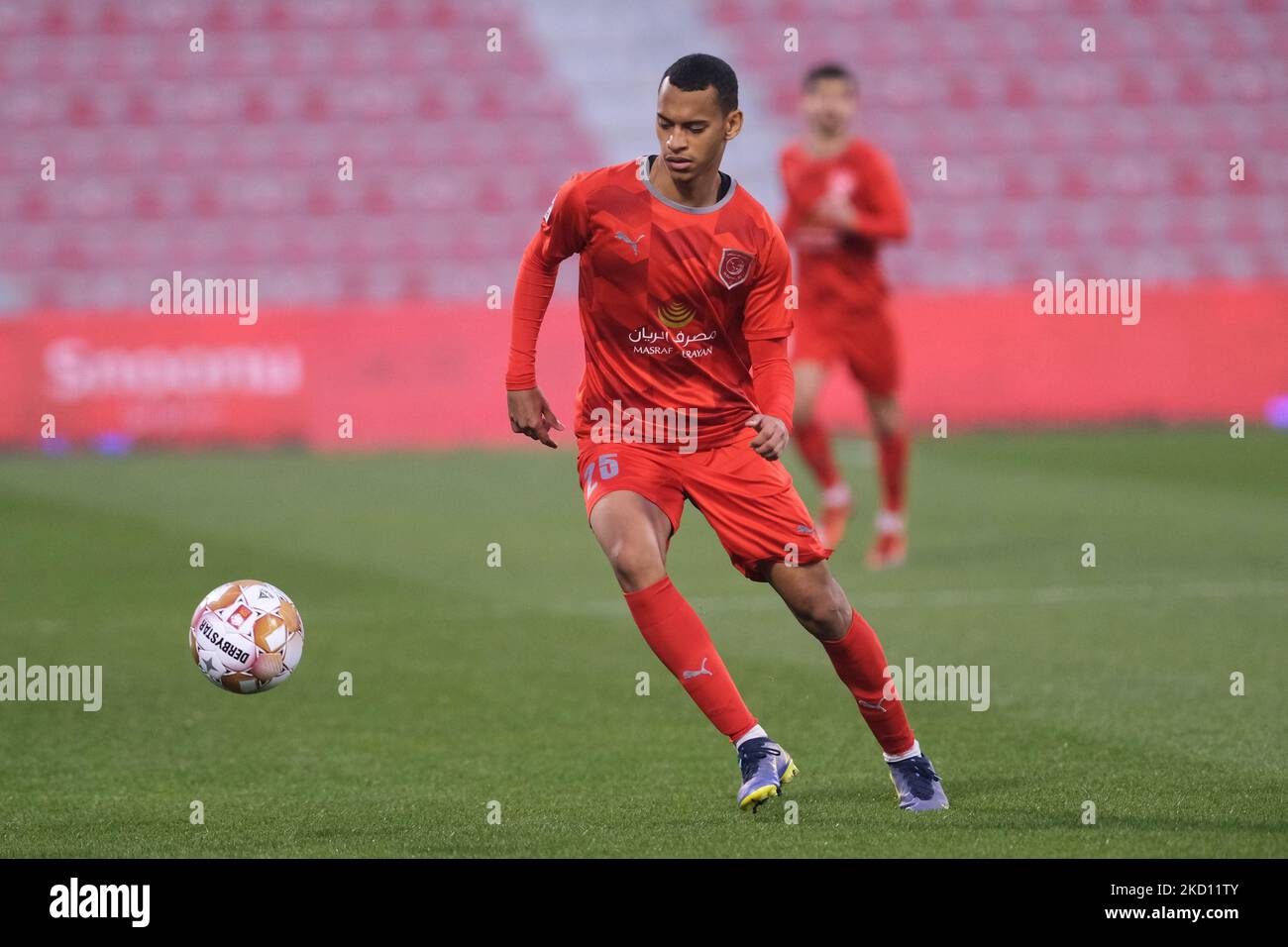 Mubarak Shanan Hamza (25) of Al Duhail on the ball during the QNB Stars ...