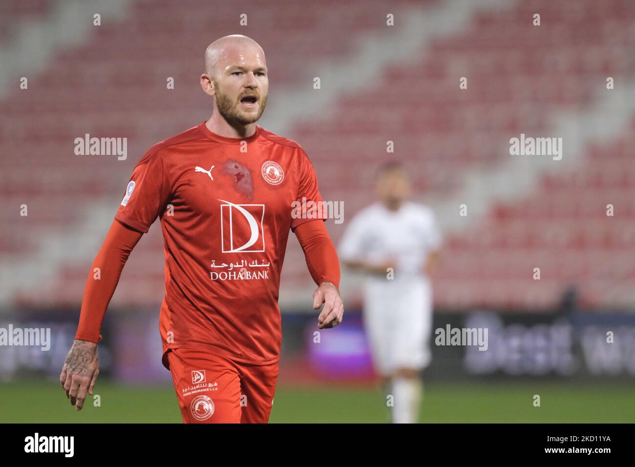 Aron Gunnarsson (17) of Al Arabi in action during the QNB Stars League ...