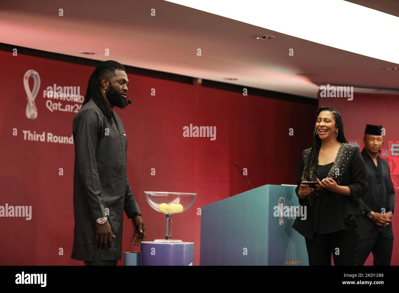 The Legend Emmanuel Adebavor speak to Mimi Fawaz during FIFA World Cup ...