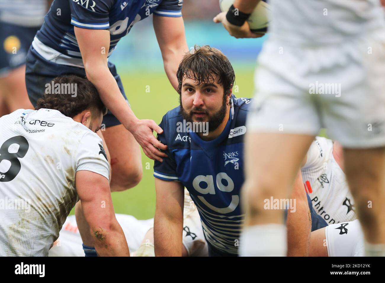 Lood de Jager of Sale Sharks during the European Champions Cup match ...