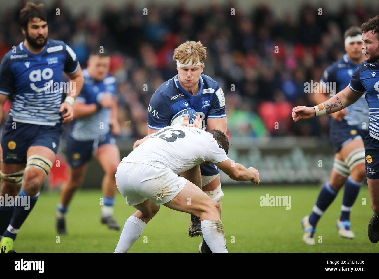 Daniel du Preez of Sale Sharks during the European Champions Cup match ...