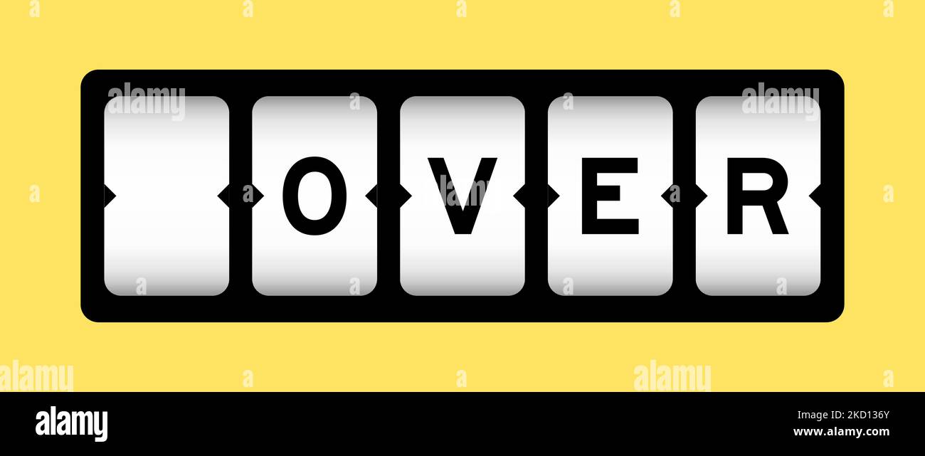 Black color in word over on slot banner with yellow color background ...