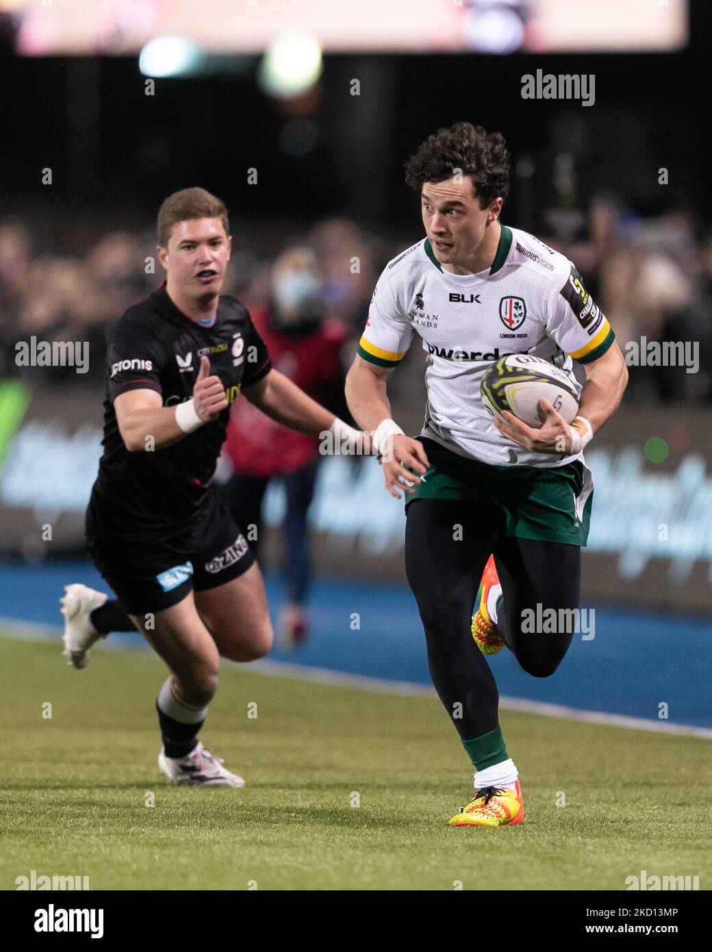 Ben Loader of London Irish runs with the ball during the European Rugby ...