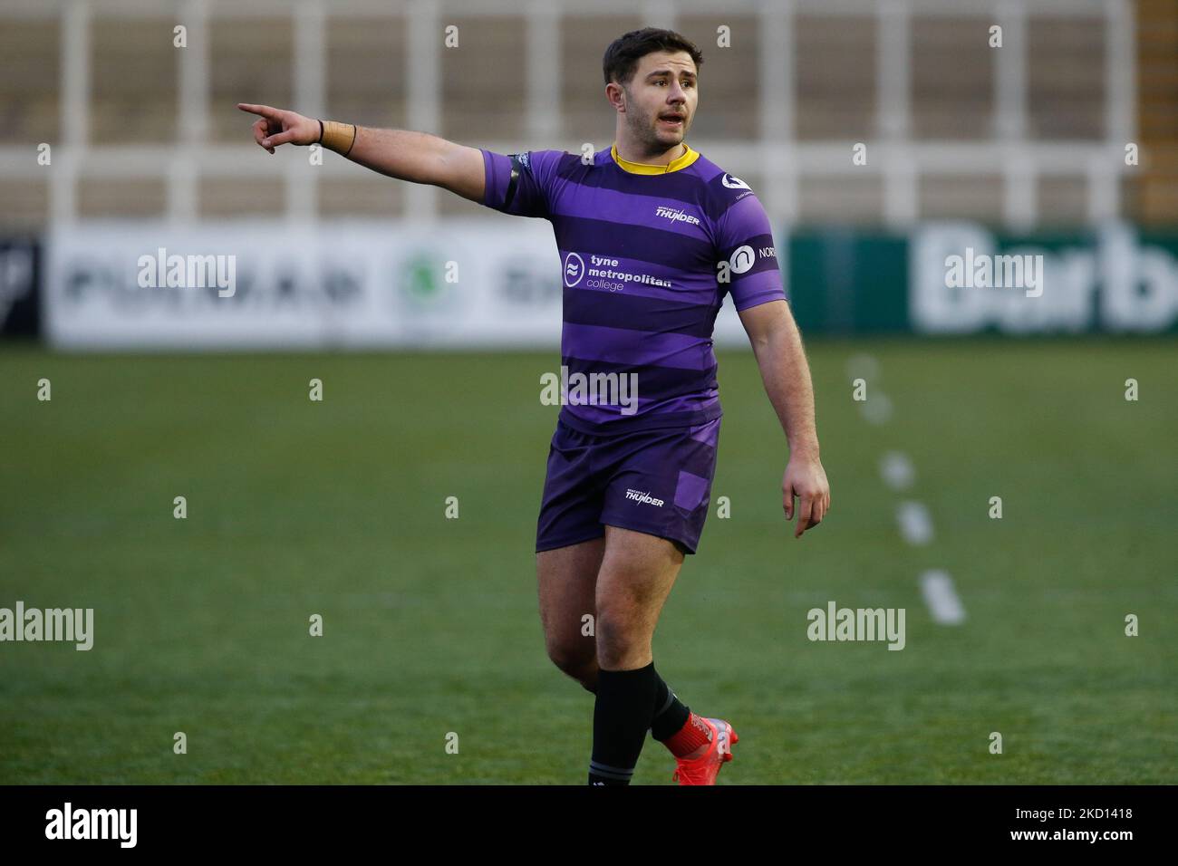 Jack Johnson of Newcastle Thunder looks on during the Friendly match ...