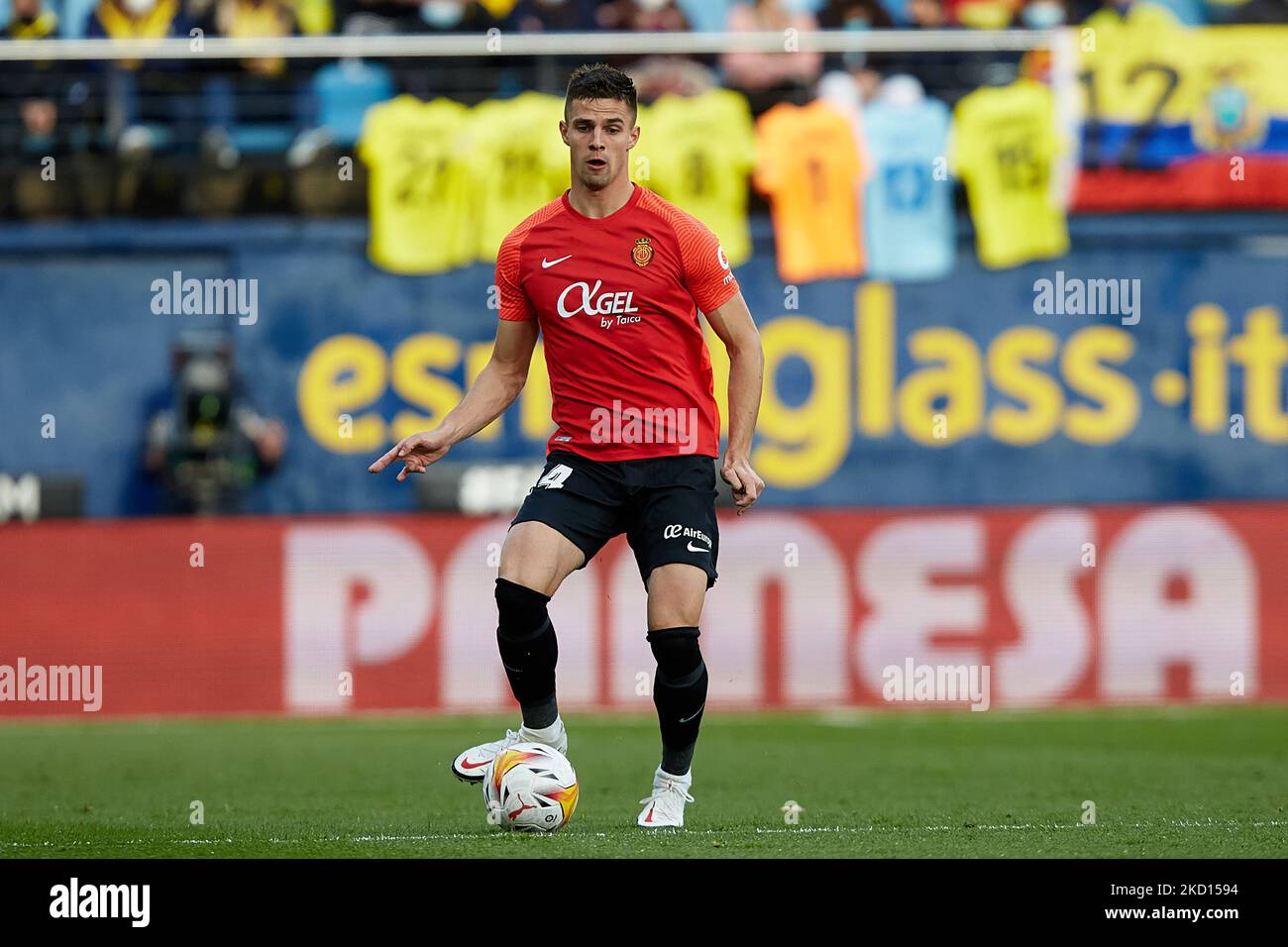 Martin Valjent of RCD Mallorca in action during the La Liga Santander ...