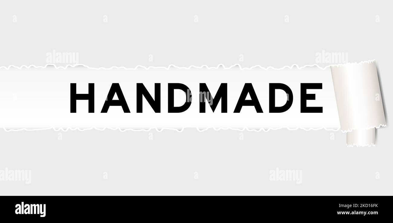 Ripped gray paper background that have word handmade under torn part Stock Vector Image & Art ...