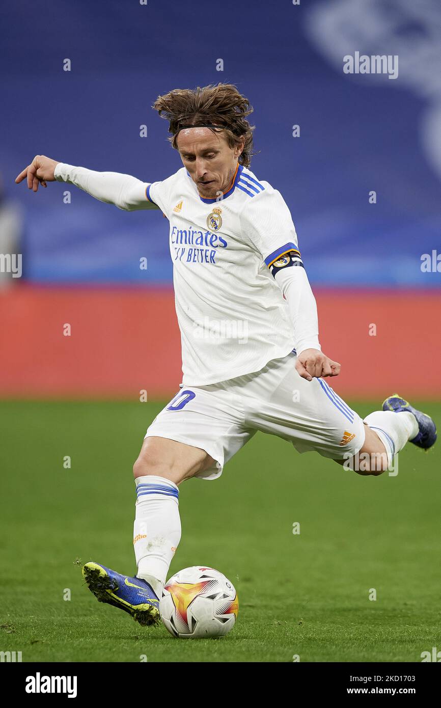 Luka Modric of Real Madrid shooting to goal during the La Liga ...