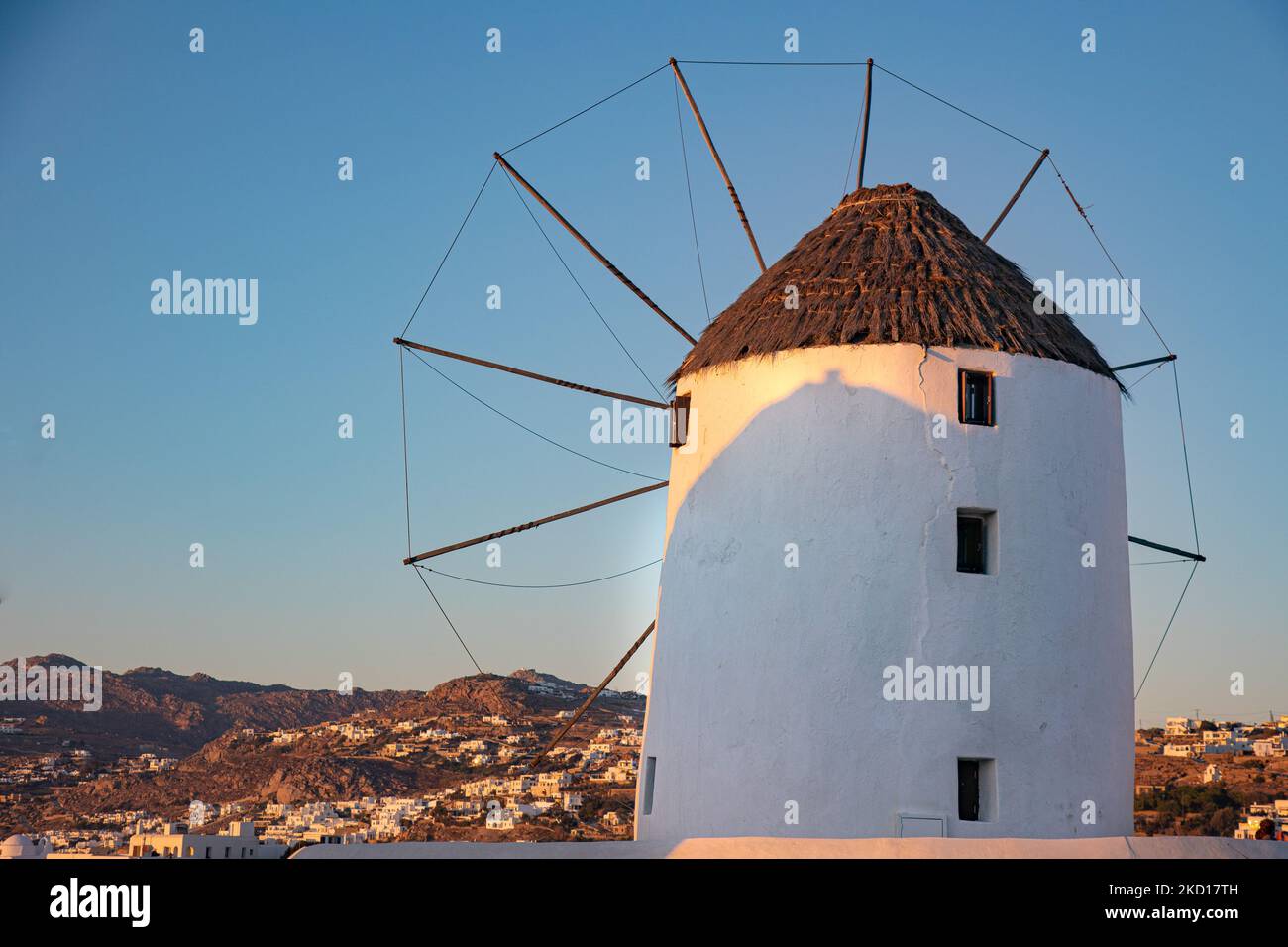 The iconic windmills in Mykonos island in Cyclades islands, Greece ...
