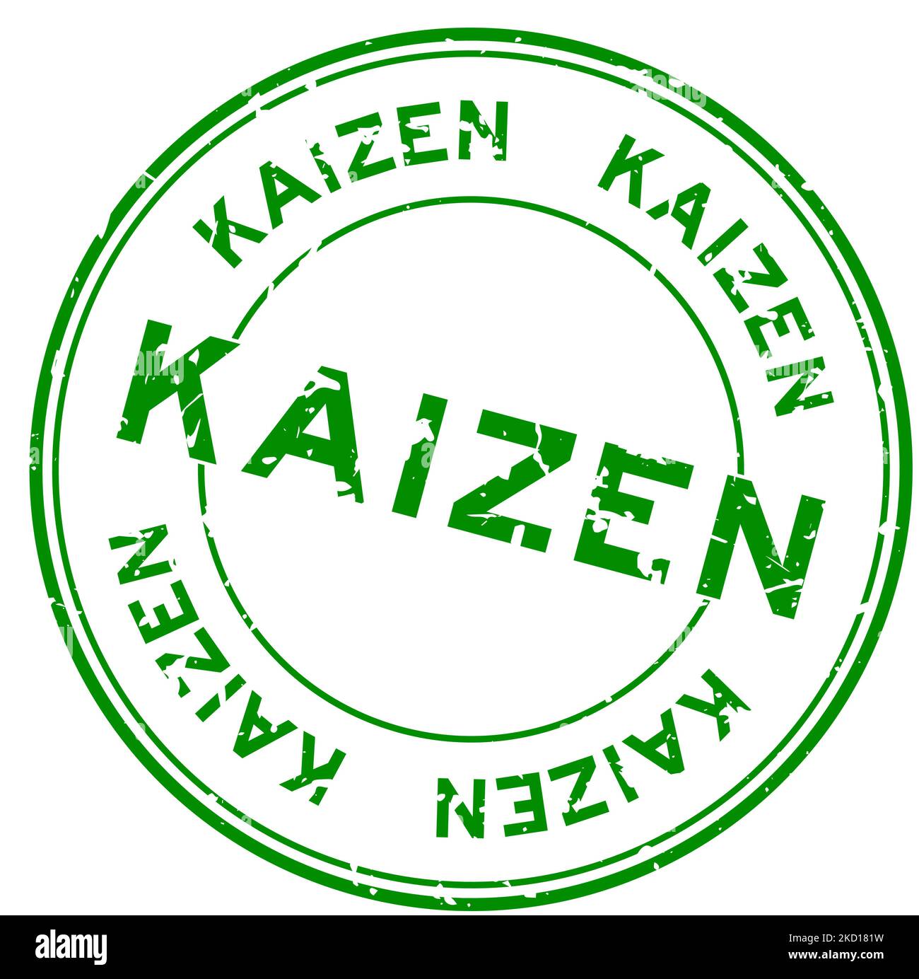 Grunge green kaizen word round rubber seal stamp on white background ... Grunge green kaizen word round rubber seal stamp on white background ...