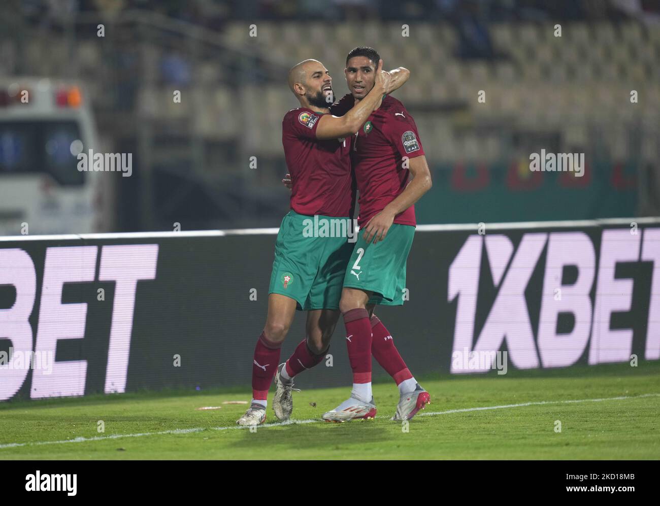 Achraf Hakimi of Morocco celebrates scoring their second goal during ...
