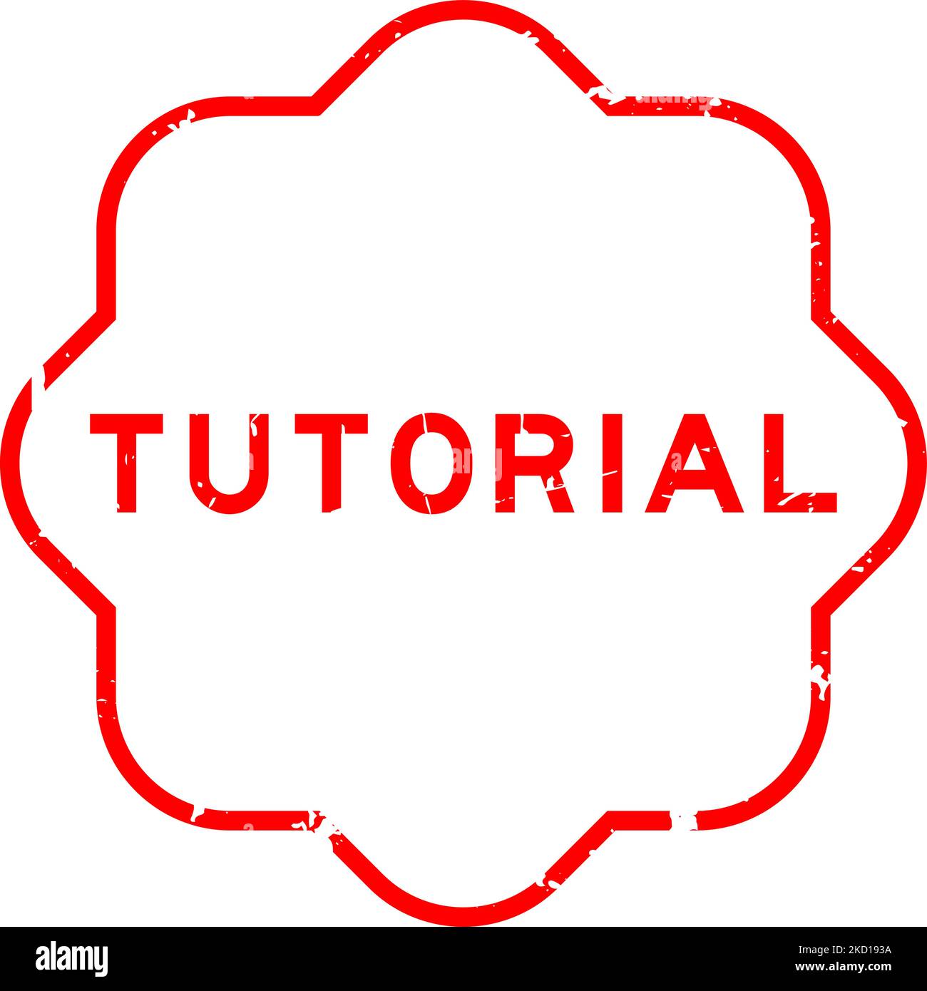 Grunge red tutorial word rubber seal stamp on white background Stock ...