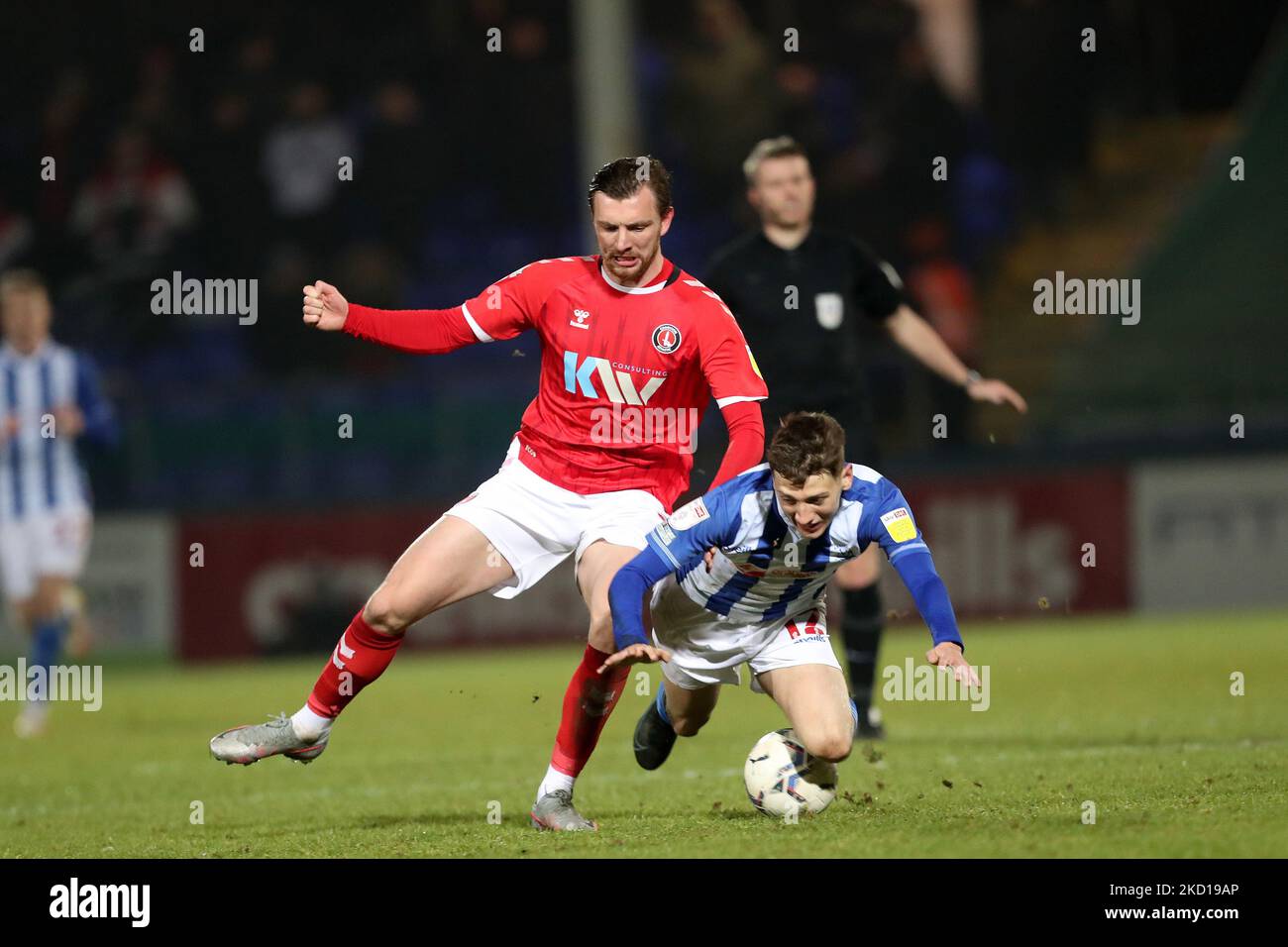 Charlton Athletic's Alex Gilbey battles with Hartlepool United's Joe ...