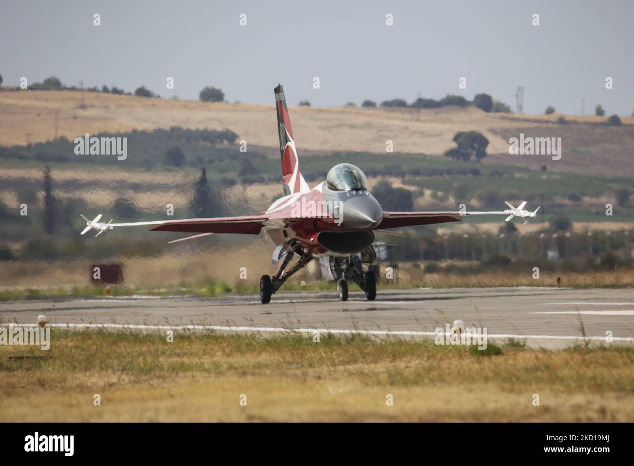 The iconic red solo F-16, with the flag of Denmark, a General Dynamics ...