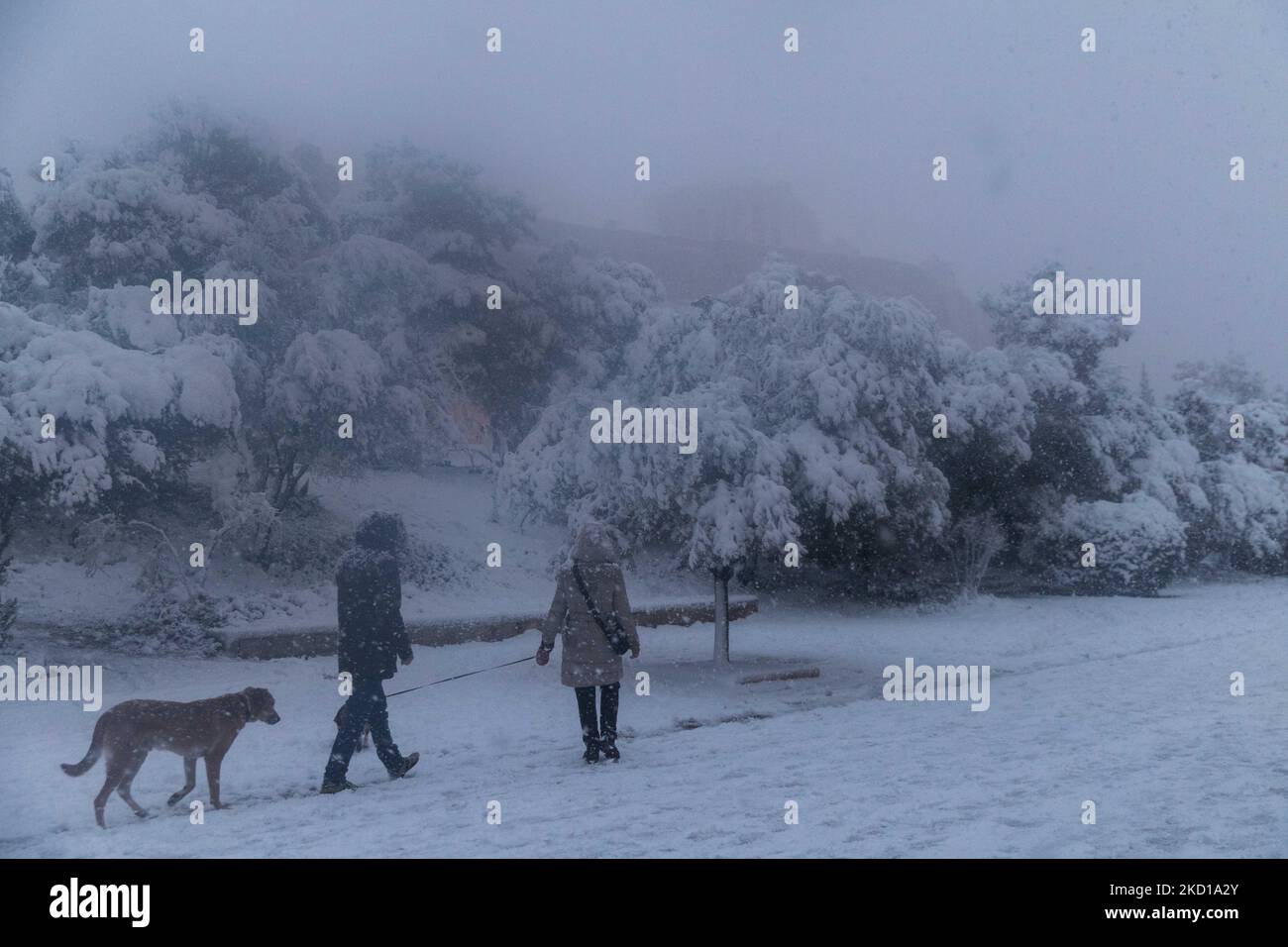 Cold weather front Elpida hits Greece. Snapshots of the snowfall in the ...