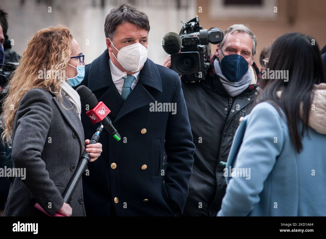 Italian senator Matteo Renzi leaves the Italian Parliament on the third ...