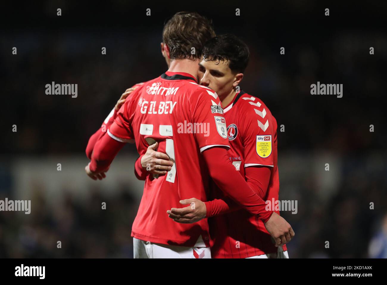 Charlton Athletic's Alex Gilbey celebrates with Albie Morgan after ...