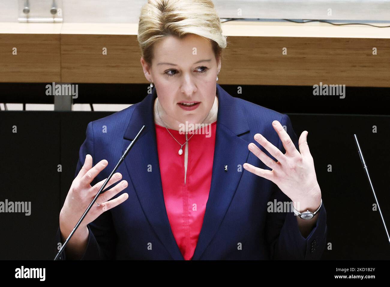 The new Mayor of Berlin Franziska Giffey gives her first speach ...