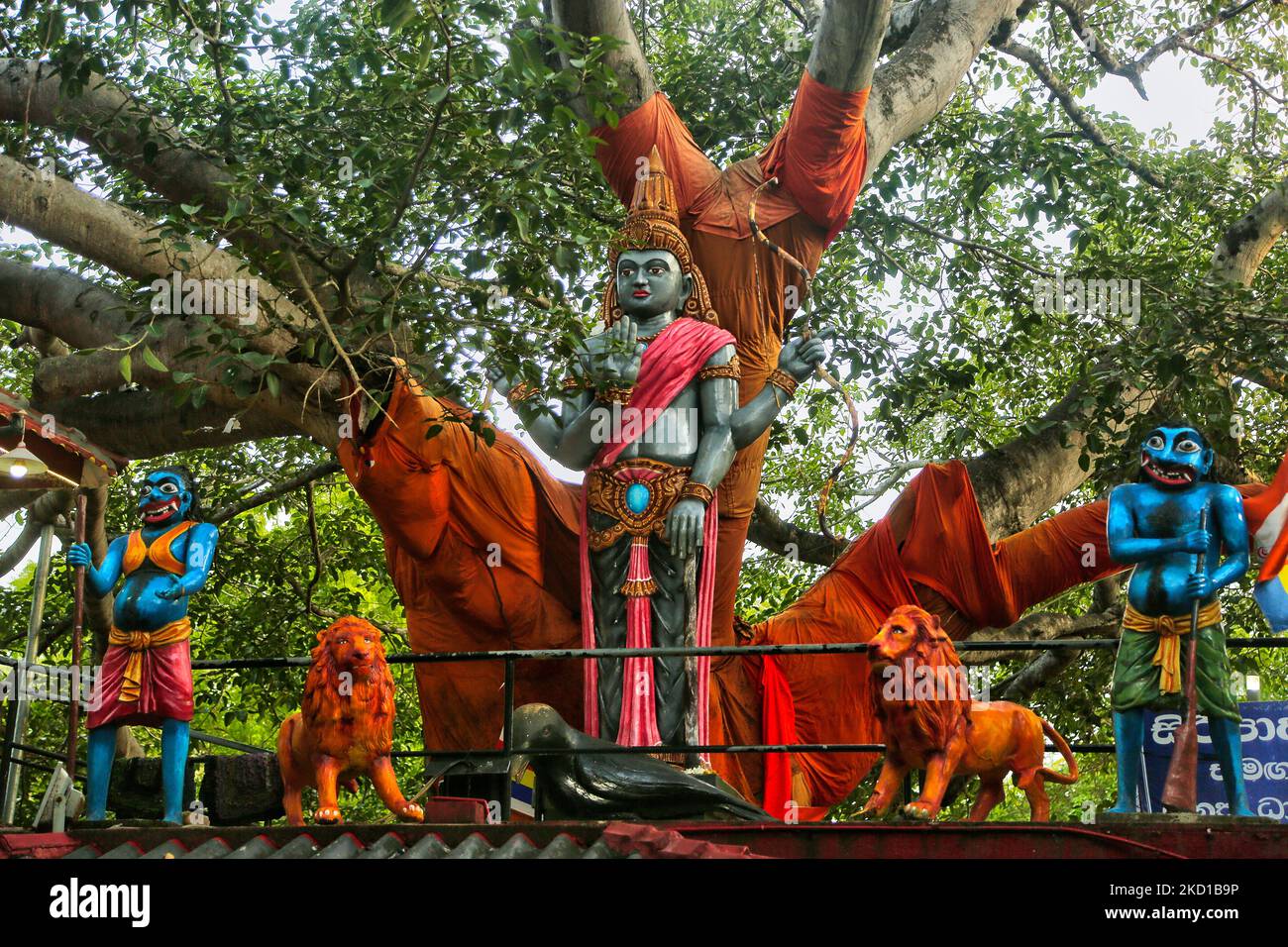 Large statue of the Hindu deity Shani on the grounds of the Sri Laxmi ...