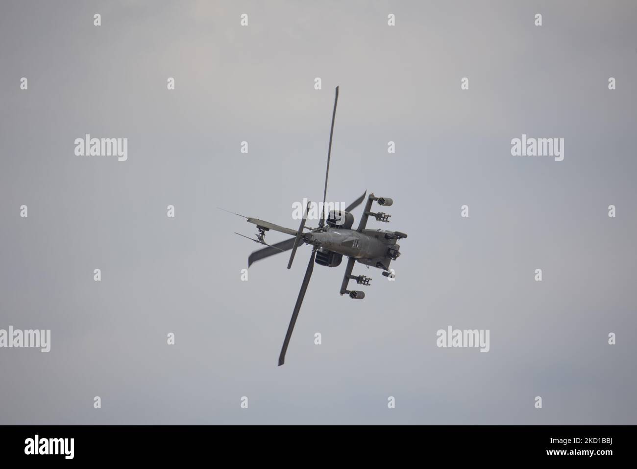 A Boeing AH-64 Apache helicopter from the Greek Army as seen flying and ...