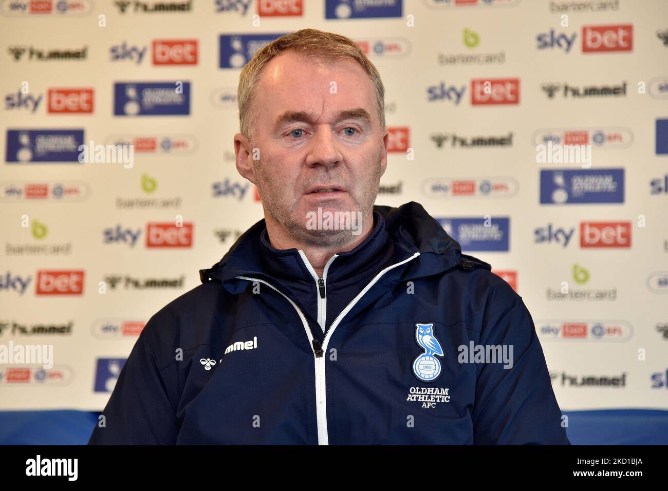 John Sheridan (Head Coach) of Oldham Athletic managers press conference ...