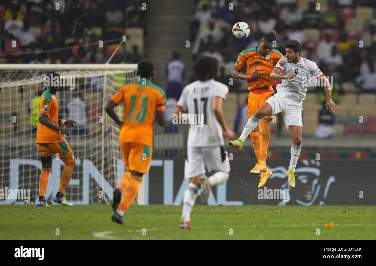 Mohamed Sherif of Egypt and Simon Deli of Ivory Coast during Egypt ...