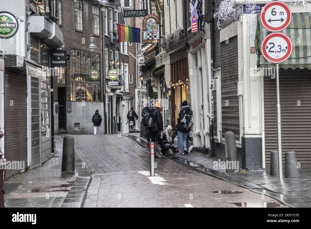 Young tourists out of their hotel facility. Daily life during the ...