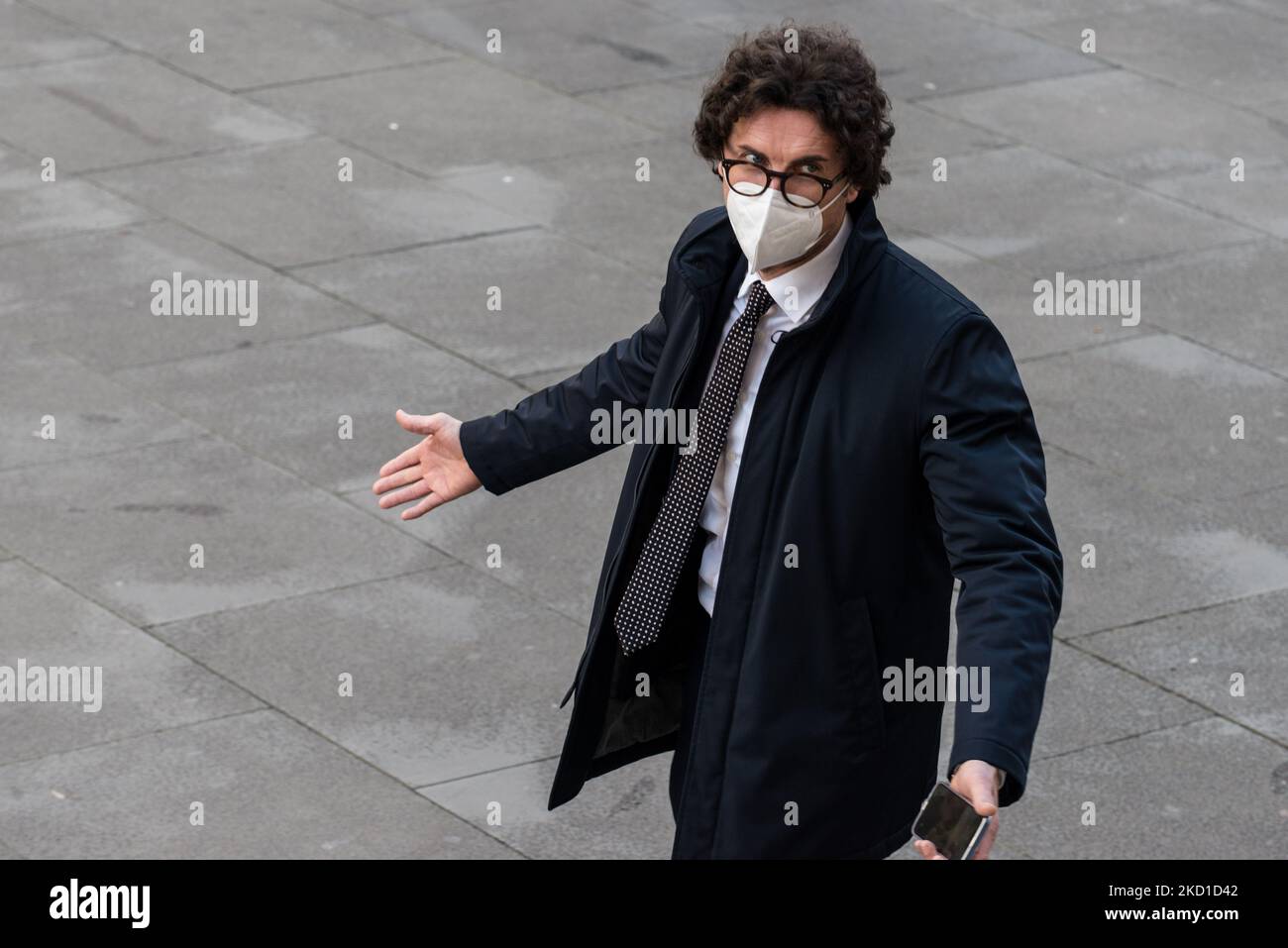 Italian senator Danilo Toninelli , leaves the Italian Parliament on the ...