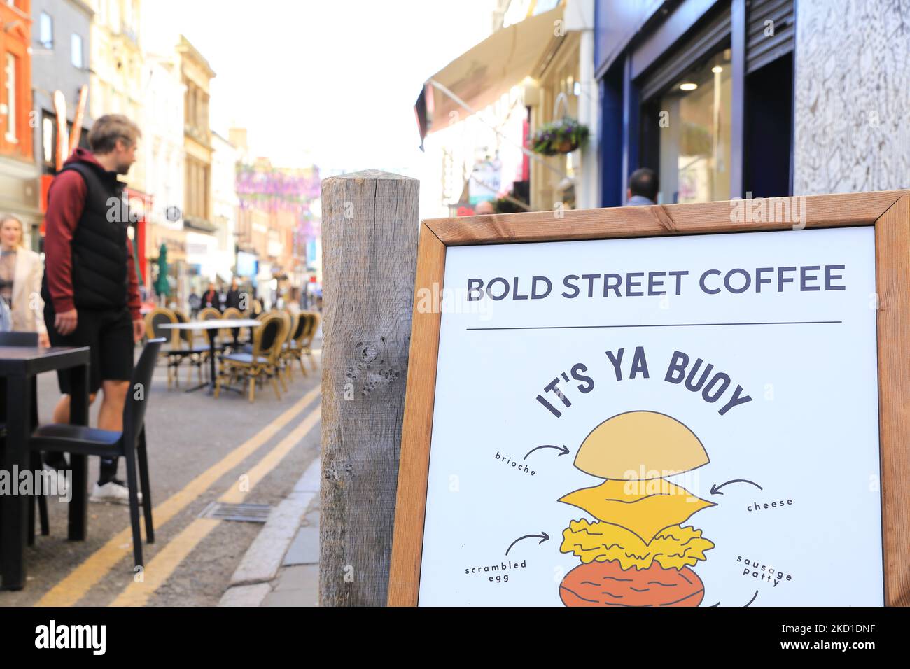 Cobbled Bold Street in the Ropewalks area of central Liverpool, now ...