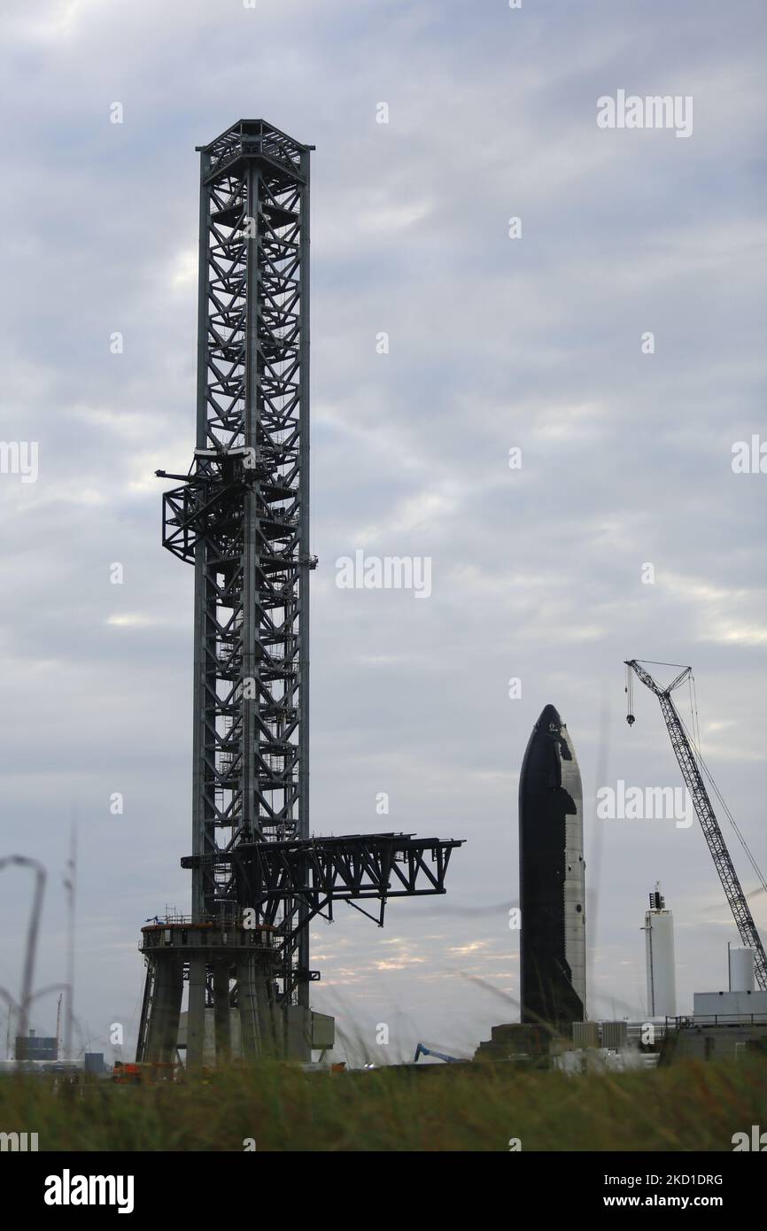 SpaceX Starship and the Orbital Launch Tower. (Photo by Reginald ... SpaceX Starship and the Orbital Launch Tower. (Photo by Reginald ...