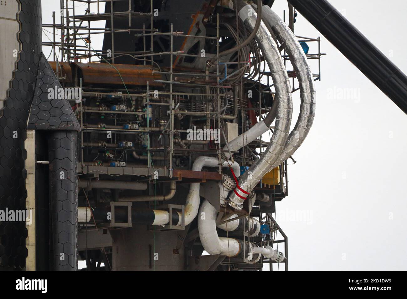 An extreme detail of the Orbital Launch Table: a complex piece of ...