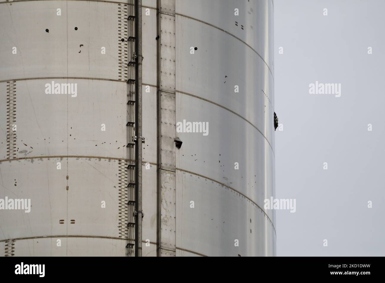 Details of the 4th prototype of Super Heavy Booster. (Photo by Reginald ...