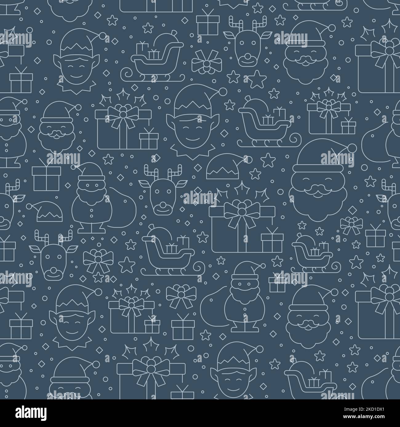 Vector textured Christmas Gifts seamless repeat pattern background ...