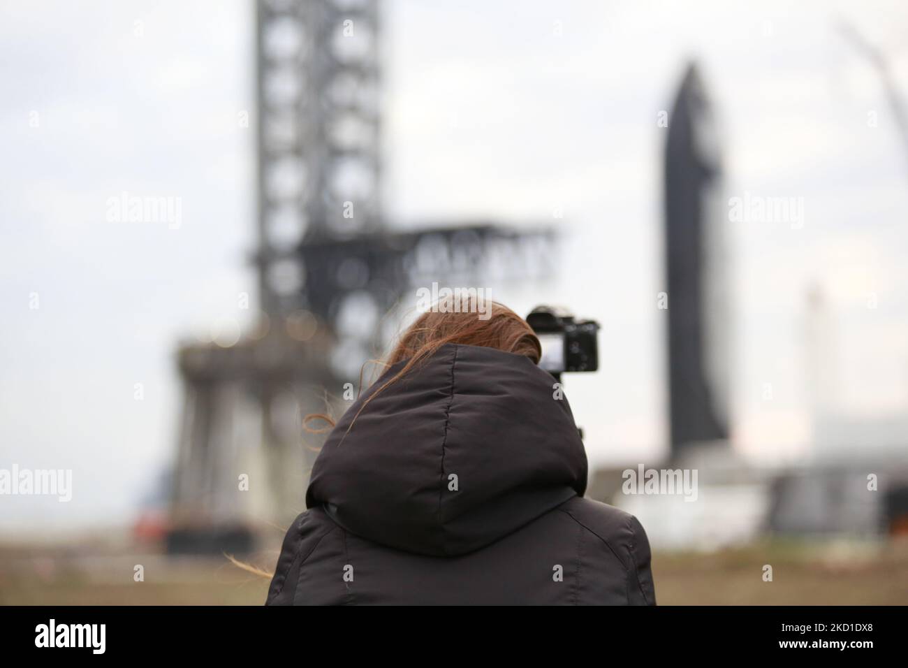 SpaceX Live Streamer Jessica Kirsh photographs Starbase. (Photo by ...