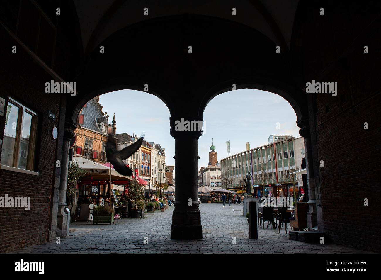 A view from the arcs of the Stevenskerk, in the city center of the ...