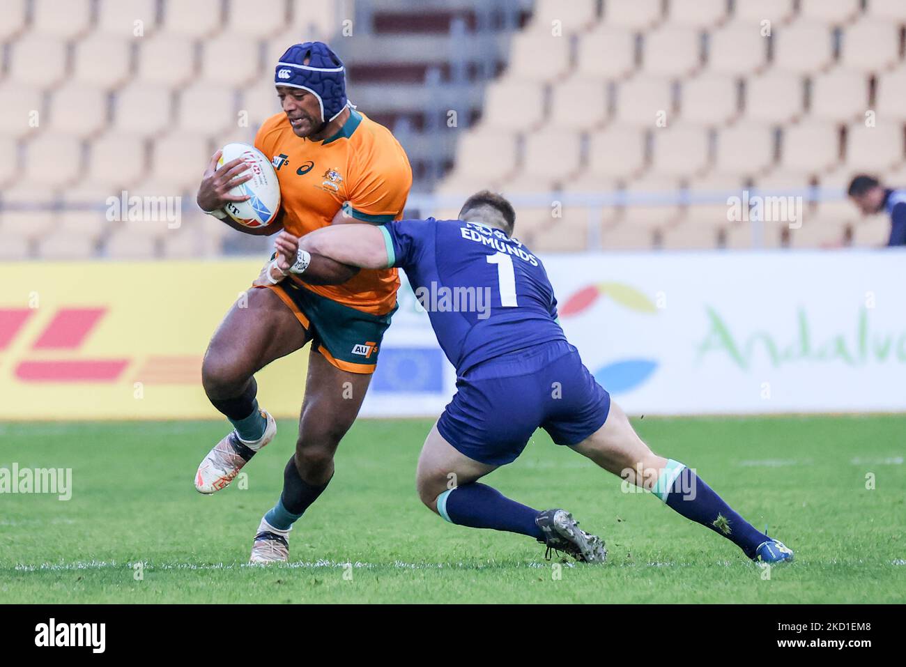 Nathan Lawson of Australian in action during the Men's HSBC World Rugby ...