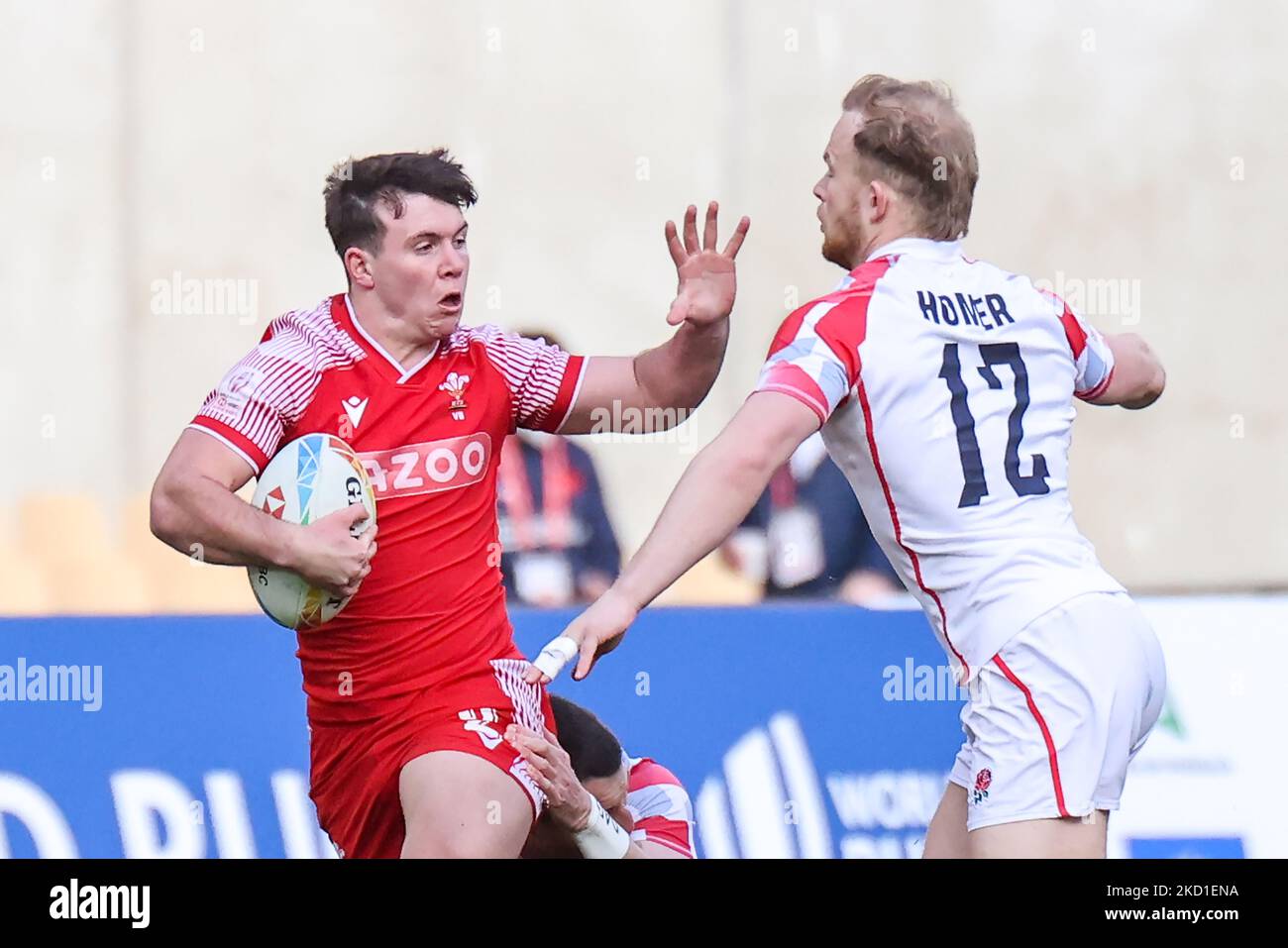 Callum Carson of Wales runs with the ball during the Men's HSBC World ...