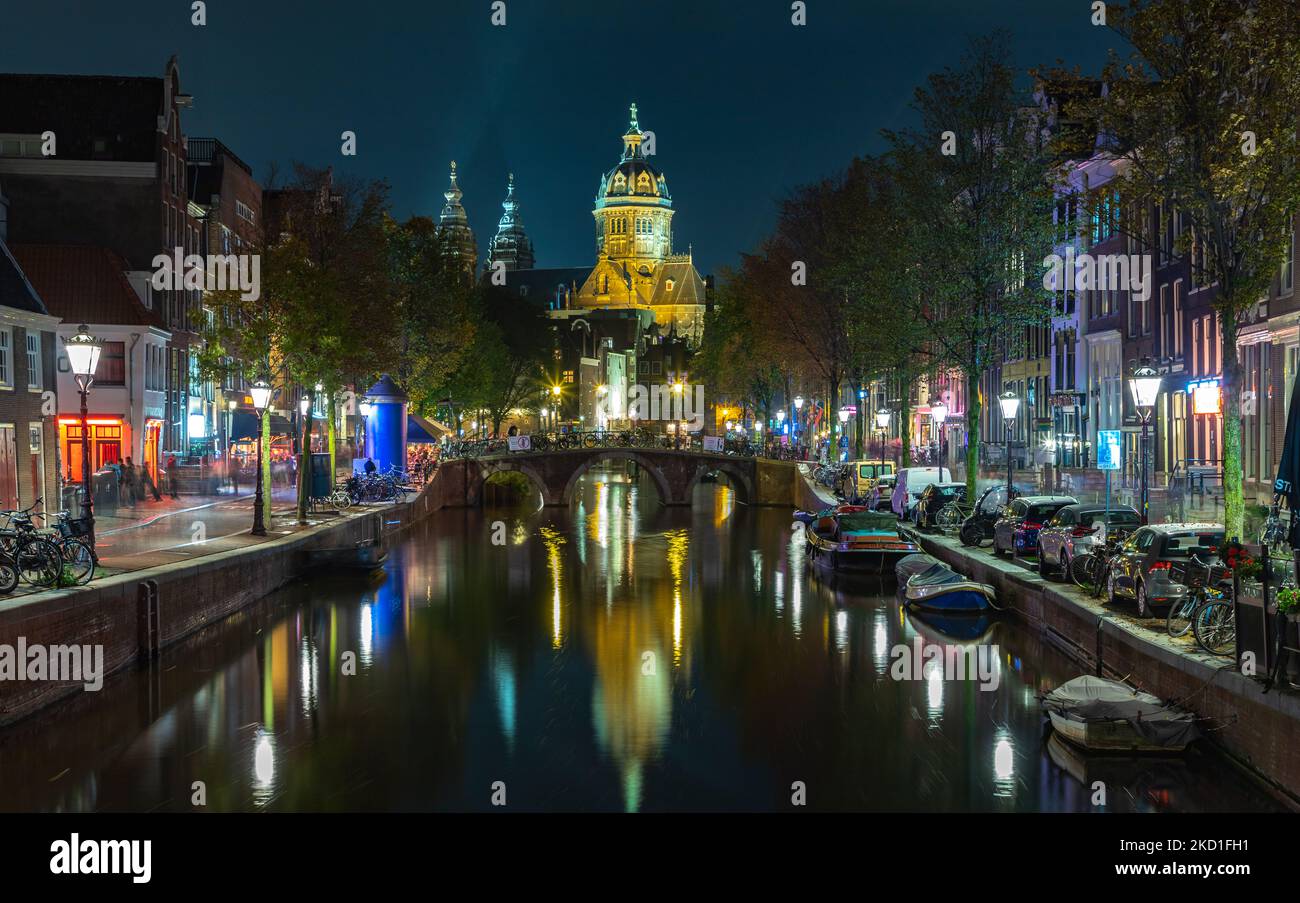 A picture of the Red Light District and the Basilica of Saint Nicholas ...