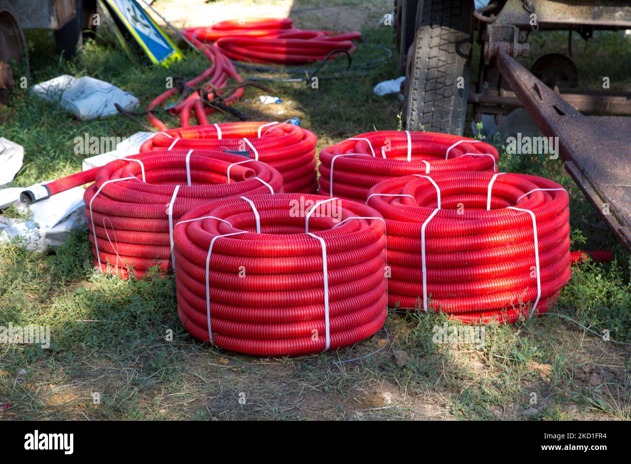 Red plastic flexible tube construction hi-res stock photography and ...