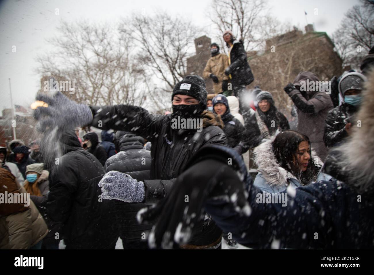 Despite freezing temperatures and high winds, hundreds of college ...