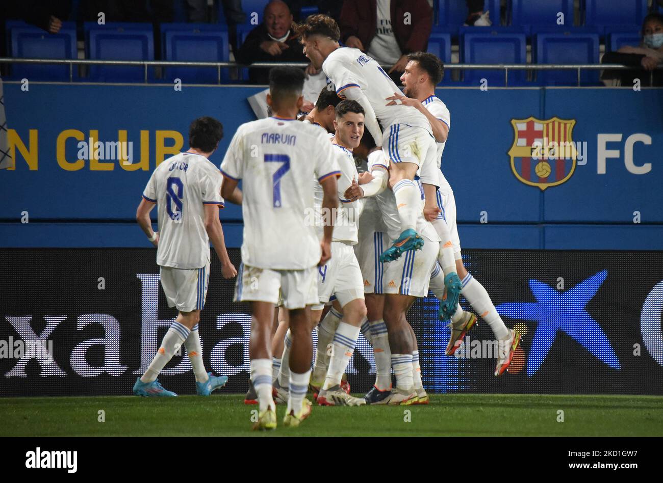 Real Madrid Castilla players celebration during the match between FC ...
