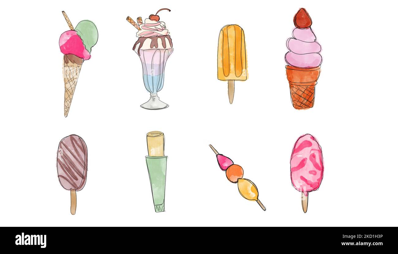 Ice cream drawings hi-res stock photography and images - Alamy