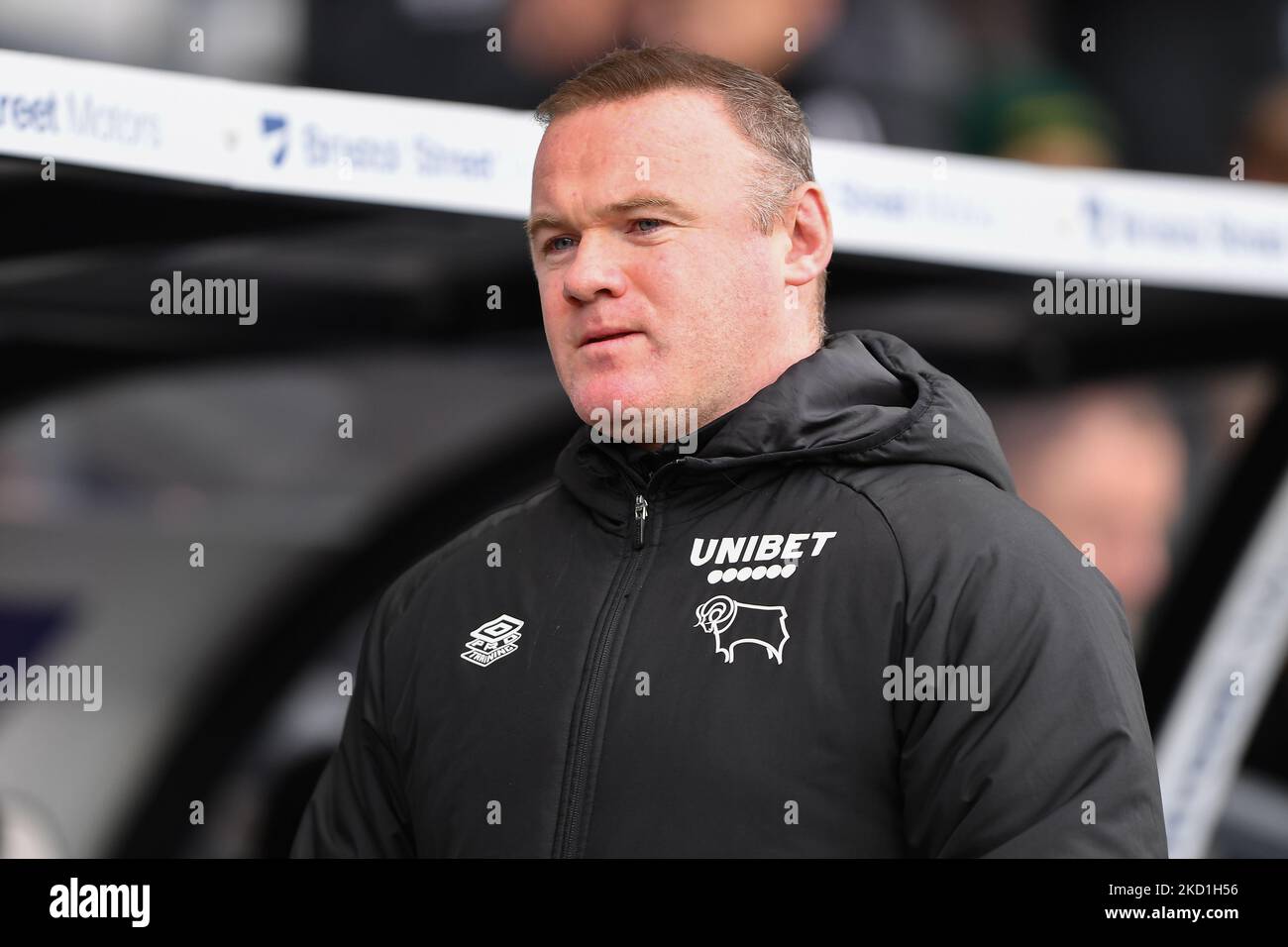 Wayne Rooney, manager of Derby County during the Sky Bet Championship ...