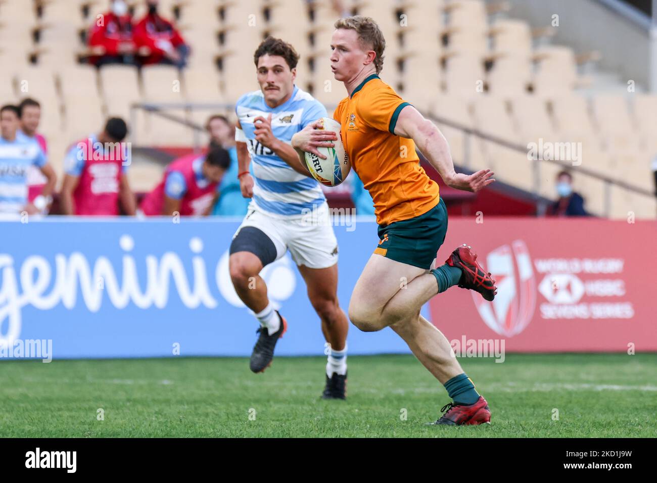 Corey Toole of Australian runs with the ball during the Men's HSBC ...
