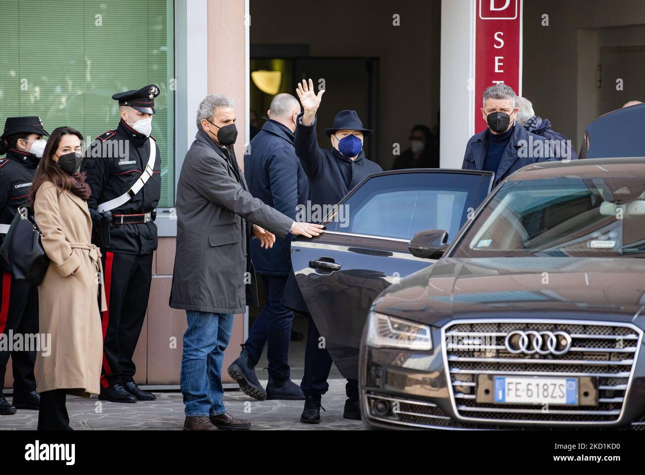 Italian ex prime minister Silvio Berlusconi leaves the San Raffaele ...