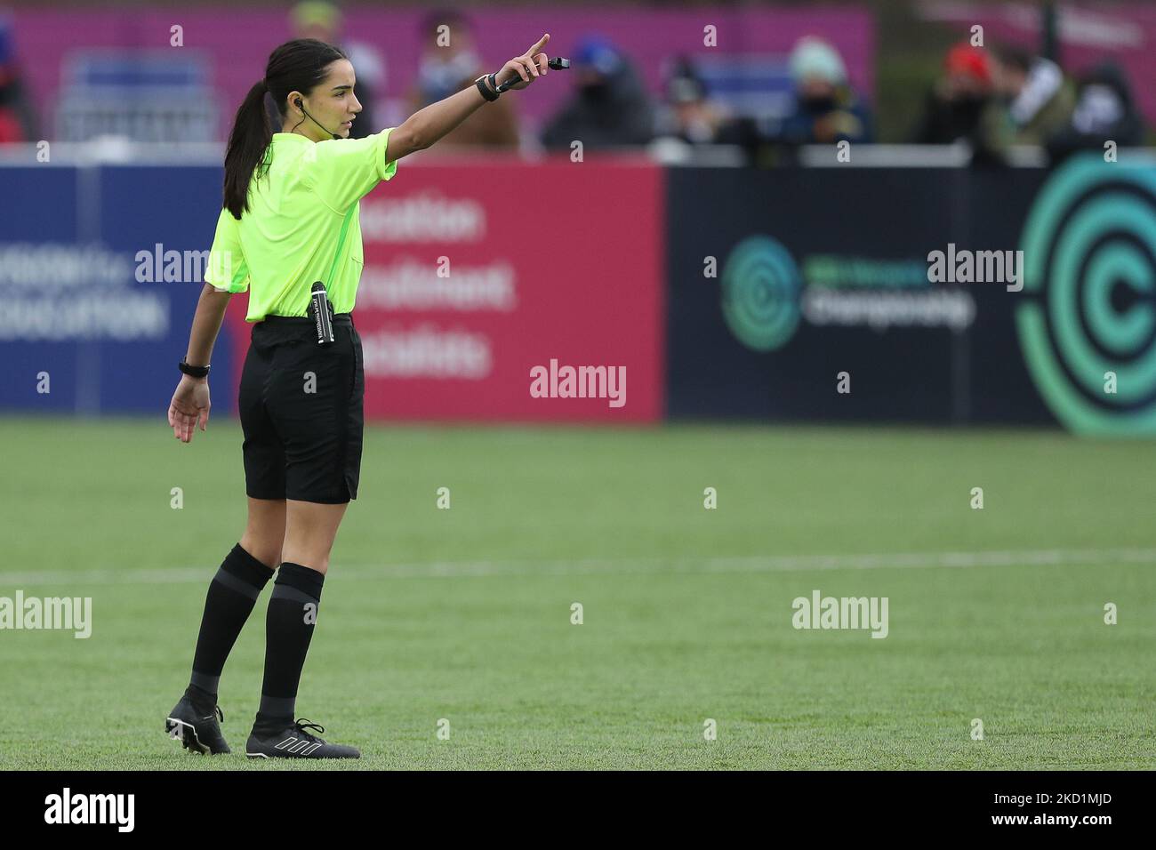 Referee Sophie Dennington during the Women's FA Cup 4th Round tie ...