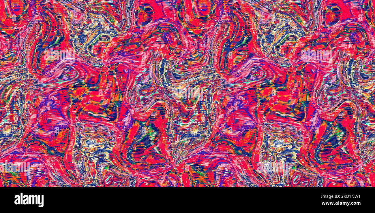 Vibrant pink distortion border. Bright colorful kitsch banner for fluid ...