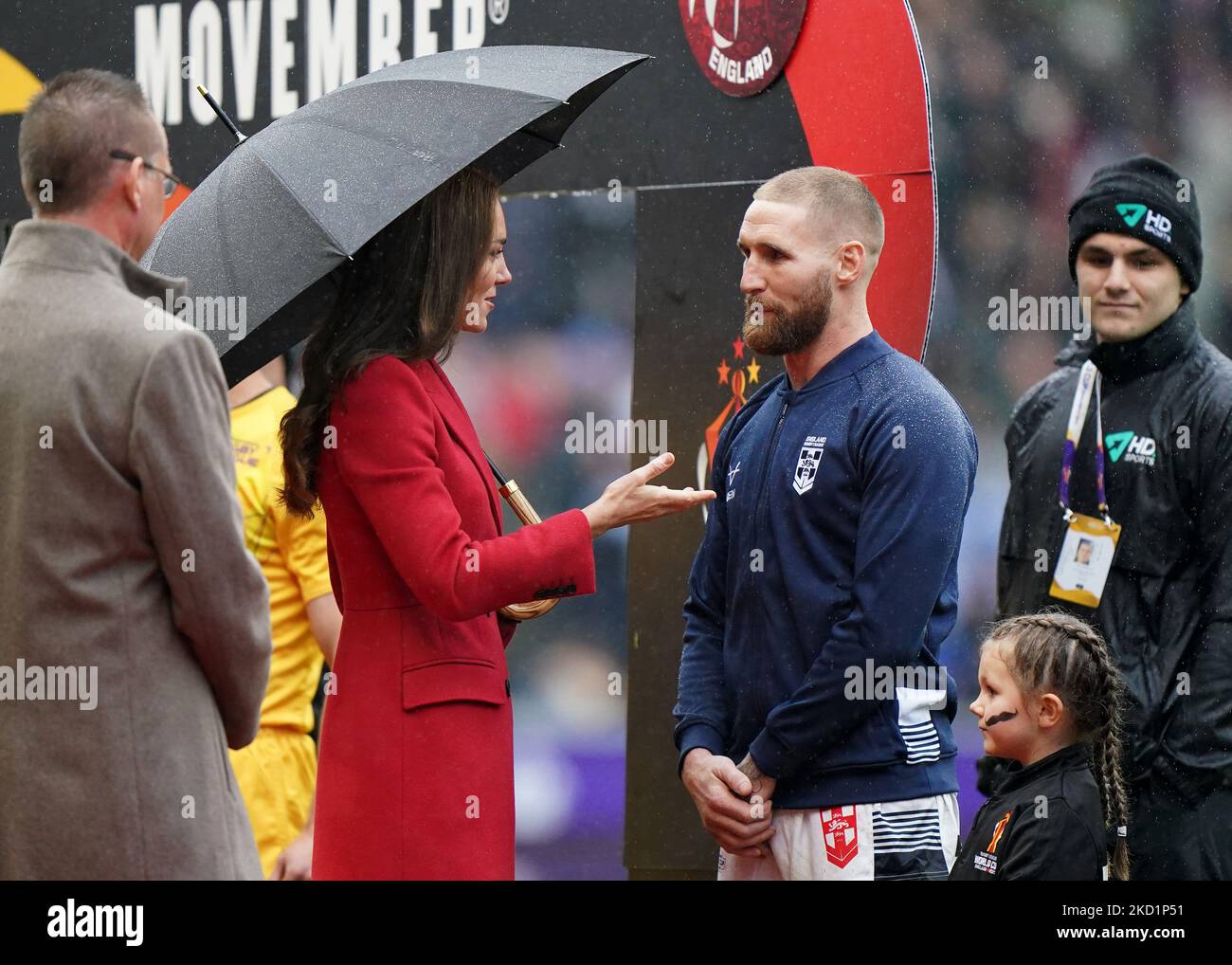 The Princess of Wales speaks to England's Sam Tomkins before the Rugby ...