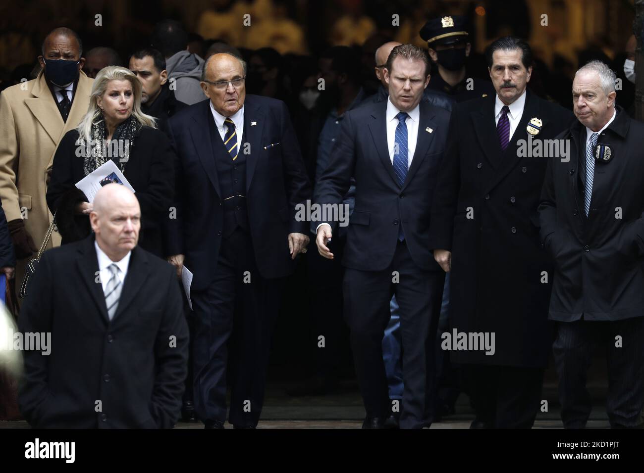 Former NYC Mayor Rudi Giuliani exits the Cathedral with his son Andrew ...